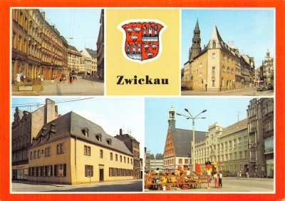 Zwickau - Ansichtskarte Dom, Pulverturm uvm. 1995